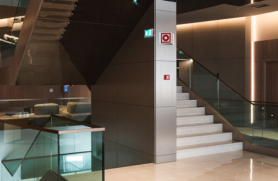 Marble Effect and Metals help create impressive hotel interior ...