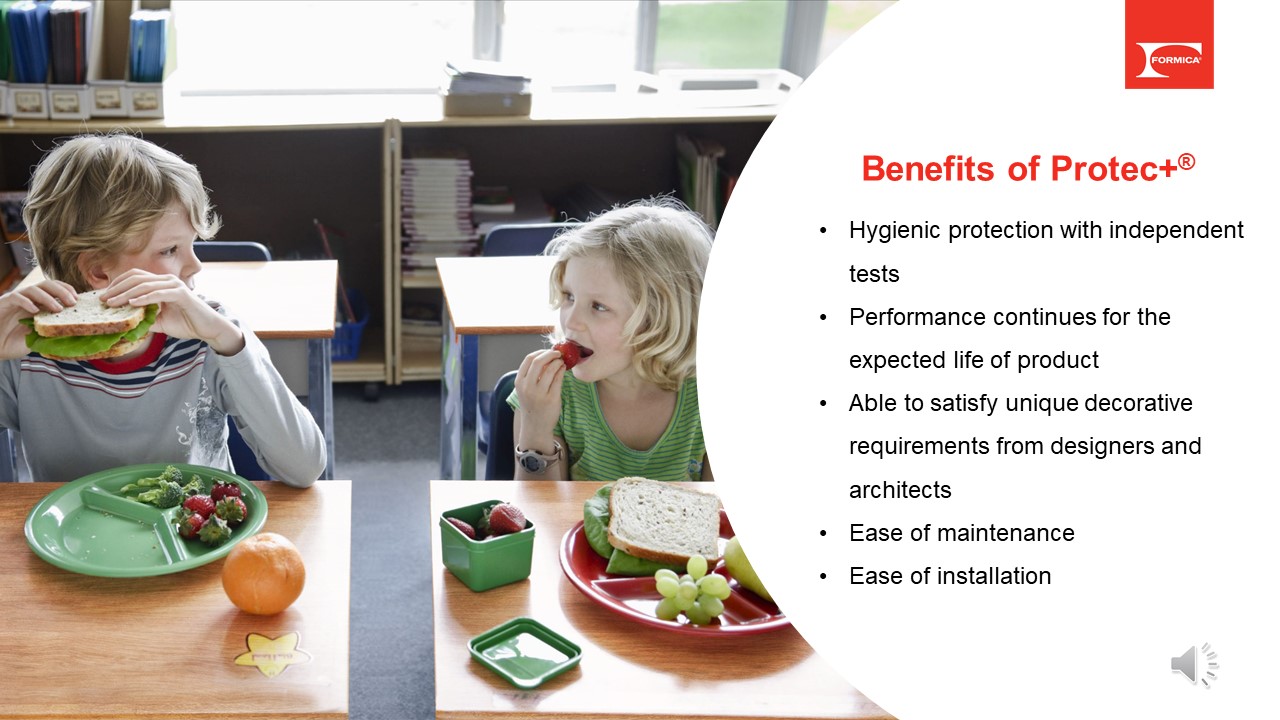 Formica Protec+ Antimicrobial High Pressure. A reduction of up to 99% ...