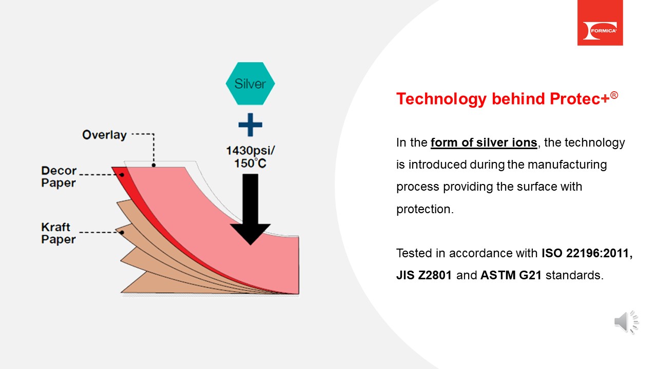Formica Protec+ Antimicrobial High Pressure. A reduction of up to 99% ...