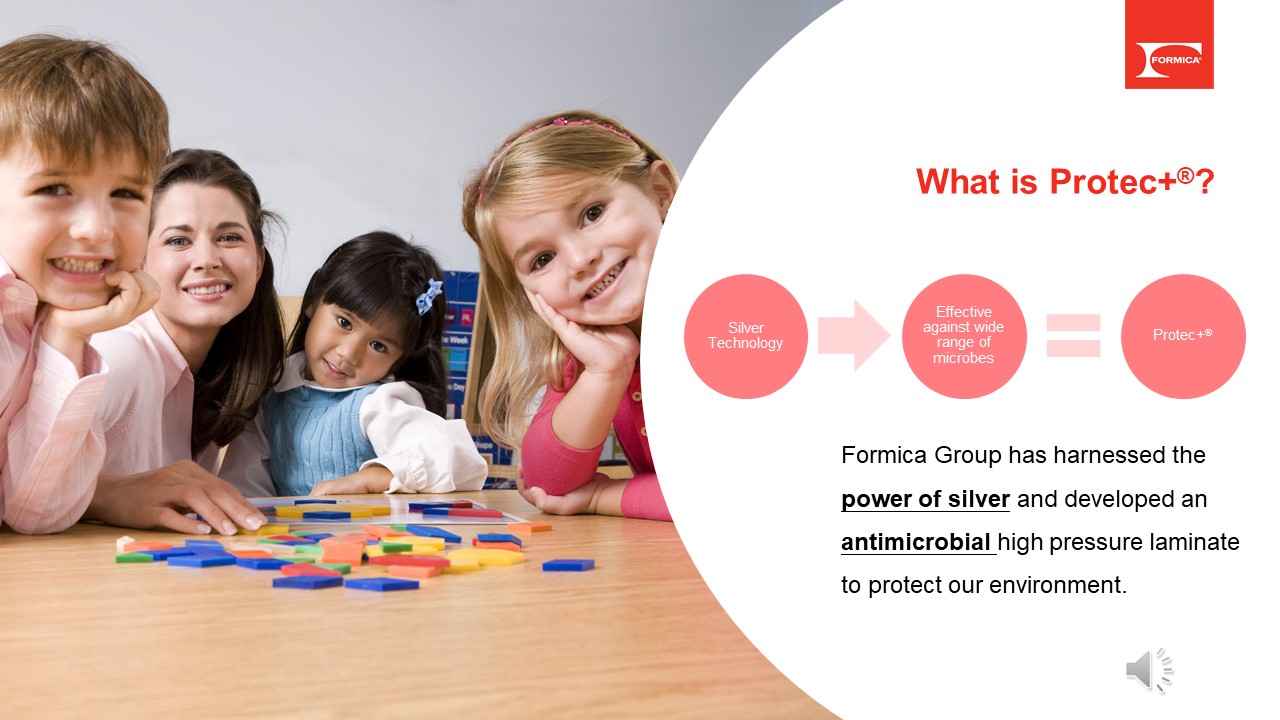 Formica Protec+ Antimicrobial High Pressure. A reduction of up to 99% ...