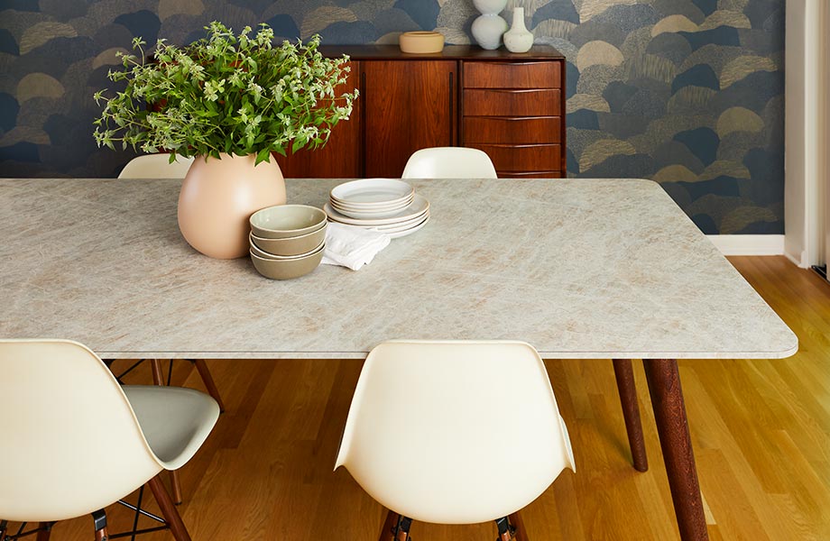 Taj Mahal Formica® laminate is reminiscent of the best-known quartzites ...