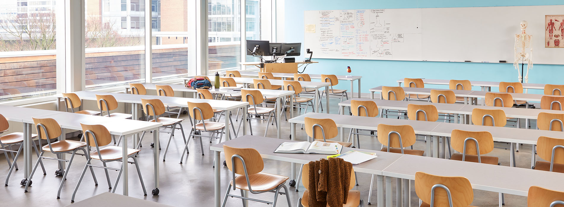 Classroom Setting featuring Formica® Laminate in 8679 Origami Paperfold